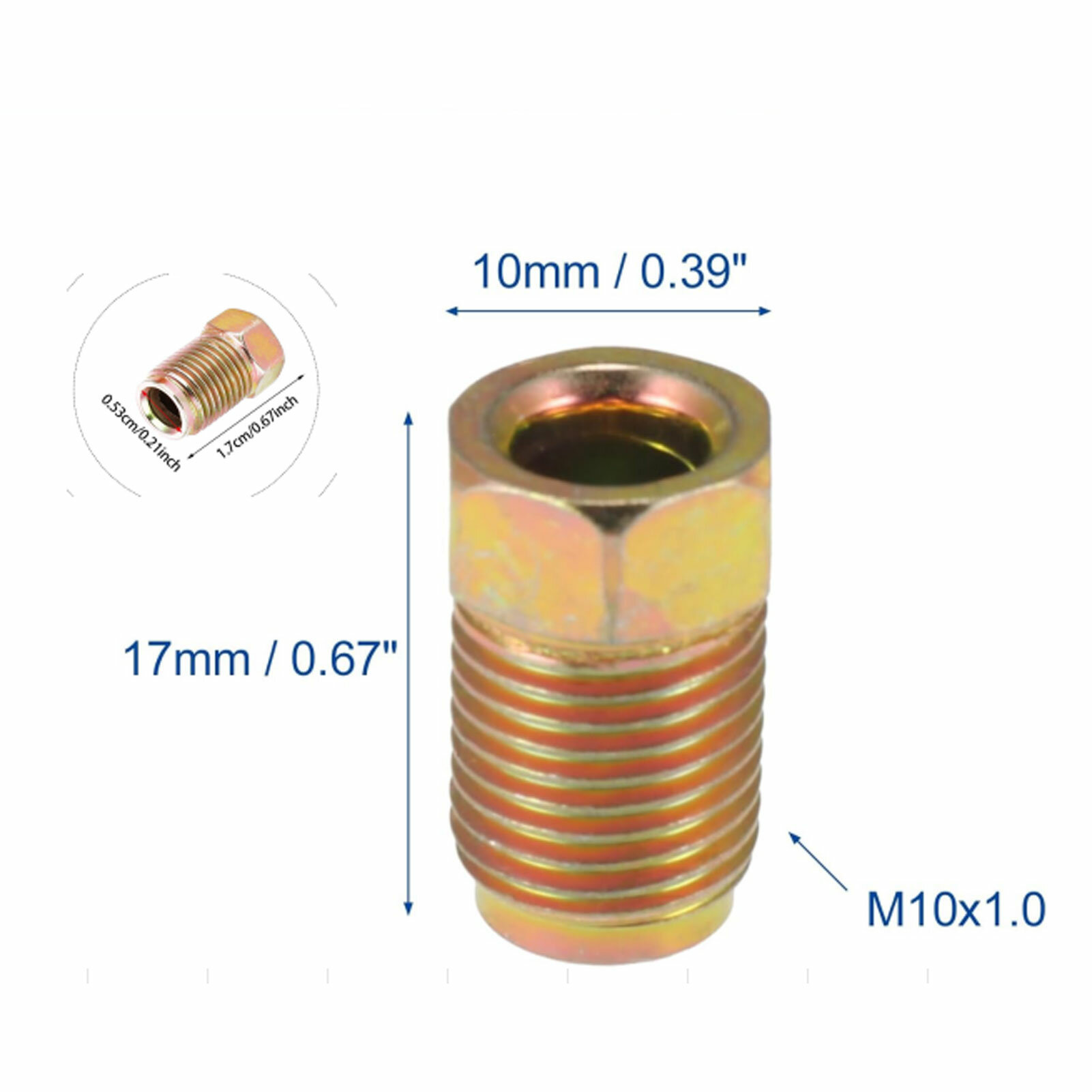 20 шт. гаек для тормозной магистрали, фитинги M10 X 1 мм, метрические, обратные конусные фитинги для тормозной магистрали 3/16 дюйма
