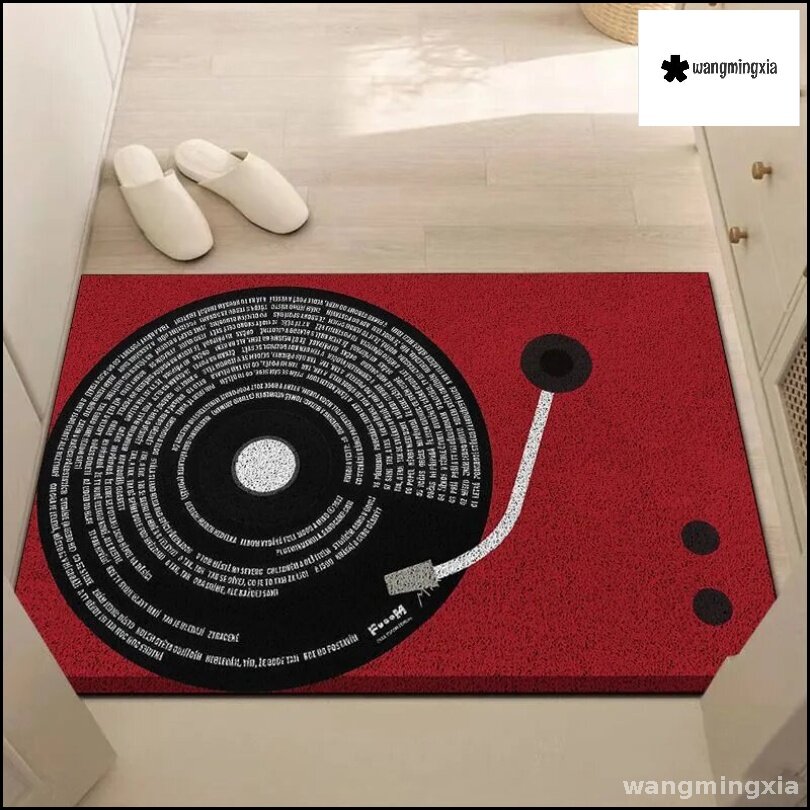 Эксклюзивный дверной виниловый коврик 40х60 см с дизайном пластинки