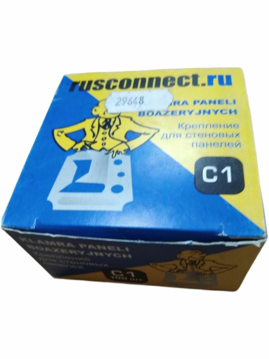 Кляймер Rusconnect C-1, крепеж для вагонки из нержавеющей стали, 24мм, 100 штук