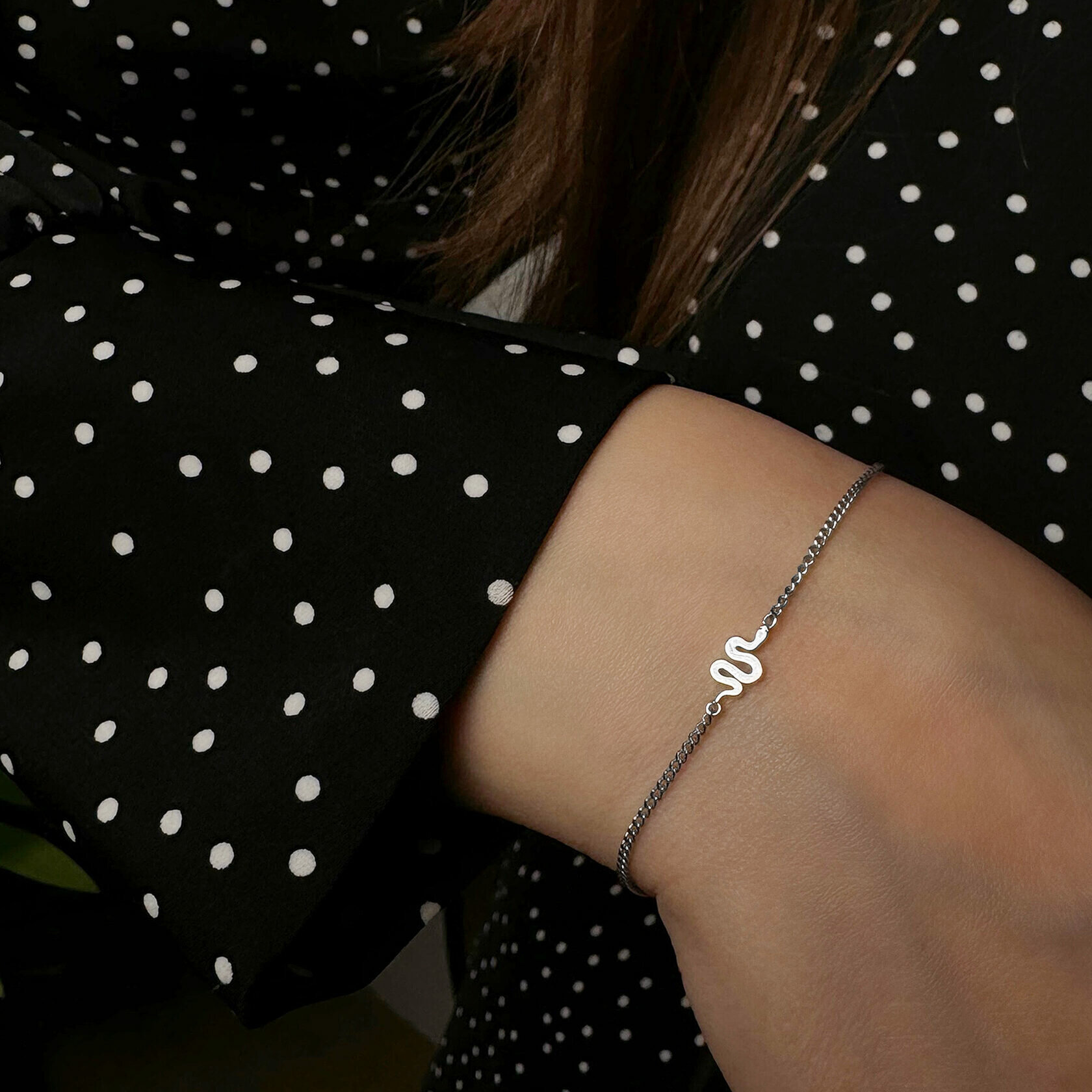 Браслет-цепочка, серебро, 925 проба, родирование