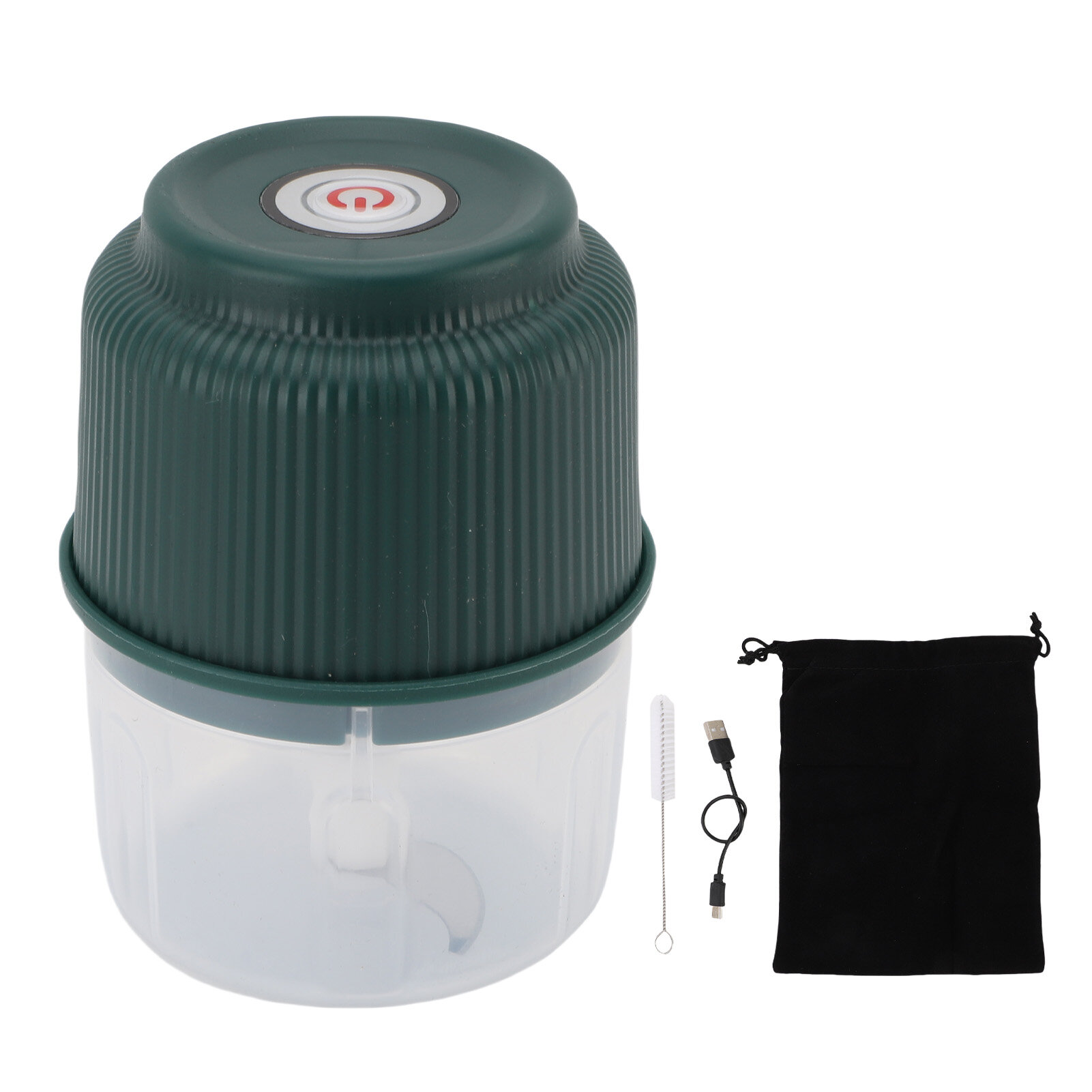 Электрический чесночный отппер 260 мл 2 лезвия Портативная вегетарианская вертолетка чеснока Связок с небольшим кухонным комбайном для имбирного чили темно -зеленый