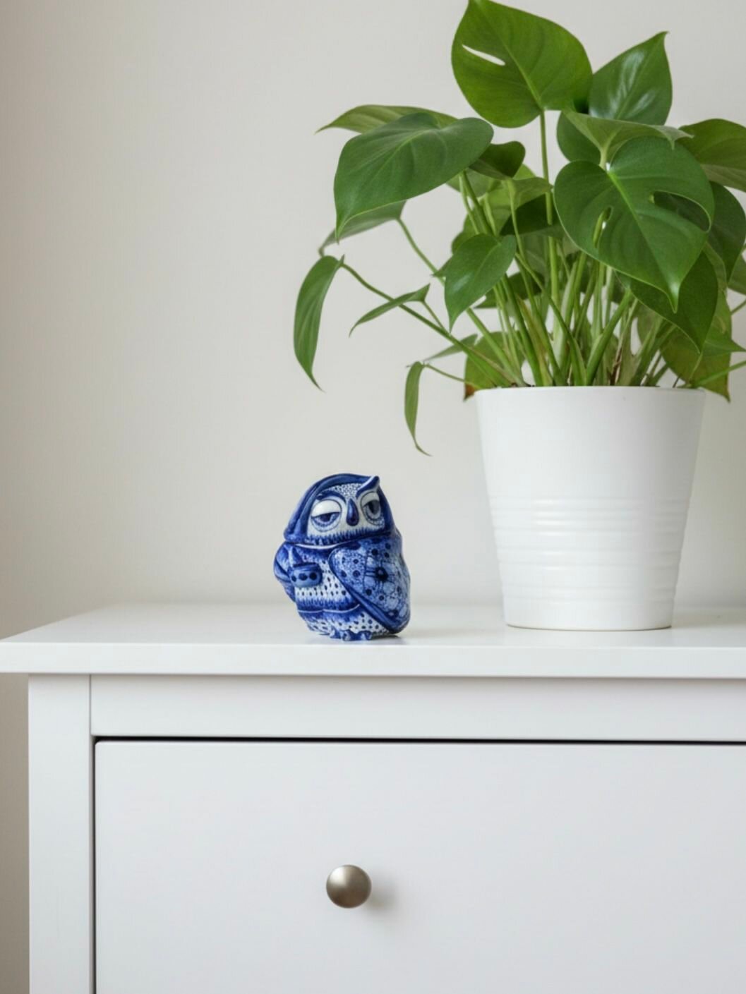 Фарфоровая статуэтка "Сова " гжель Л. Чернов фарфор ручная работа