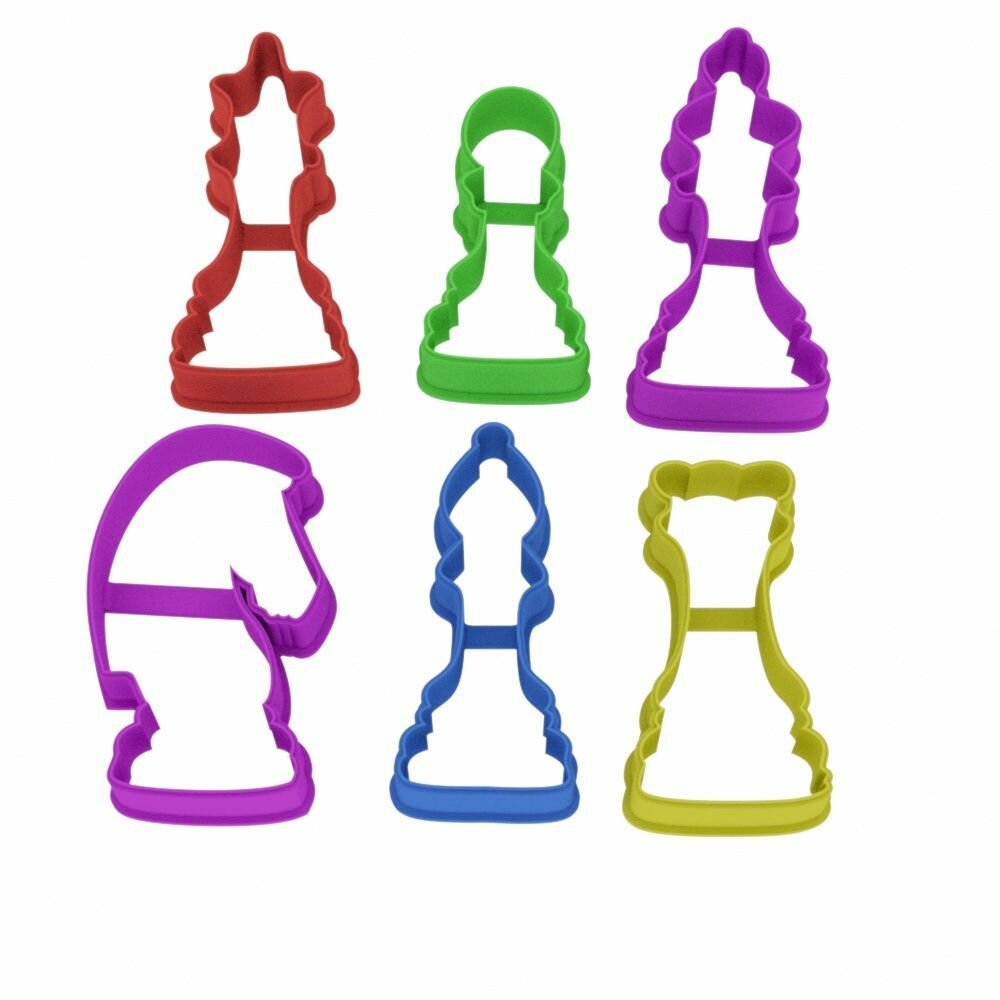 Формочки для печенья и пряников Шахматные фигуры , набор 6 шт.