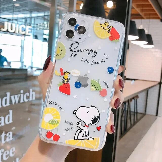 Противоударный чехол Snoopy для телефона IPhone 13, 12, 11, 14 Pro Max, XS Max, X, XR Plus, мультяшный силиконовый чехол с аниме, защитная задняя крышка