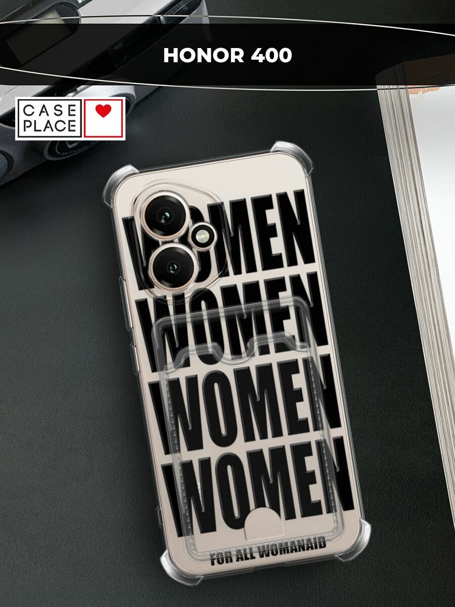 Чехол на Honor 400 (Хонор 400) с картой и принтом Women black