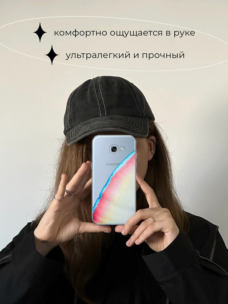 Чехол на Samsung Galaxy A5 2017 / Самсунг Галакси А5 2017 с принтом Слияние красок, прозрачный — фото 1