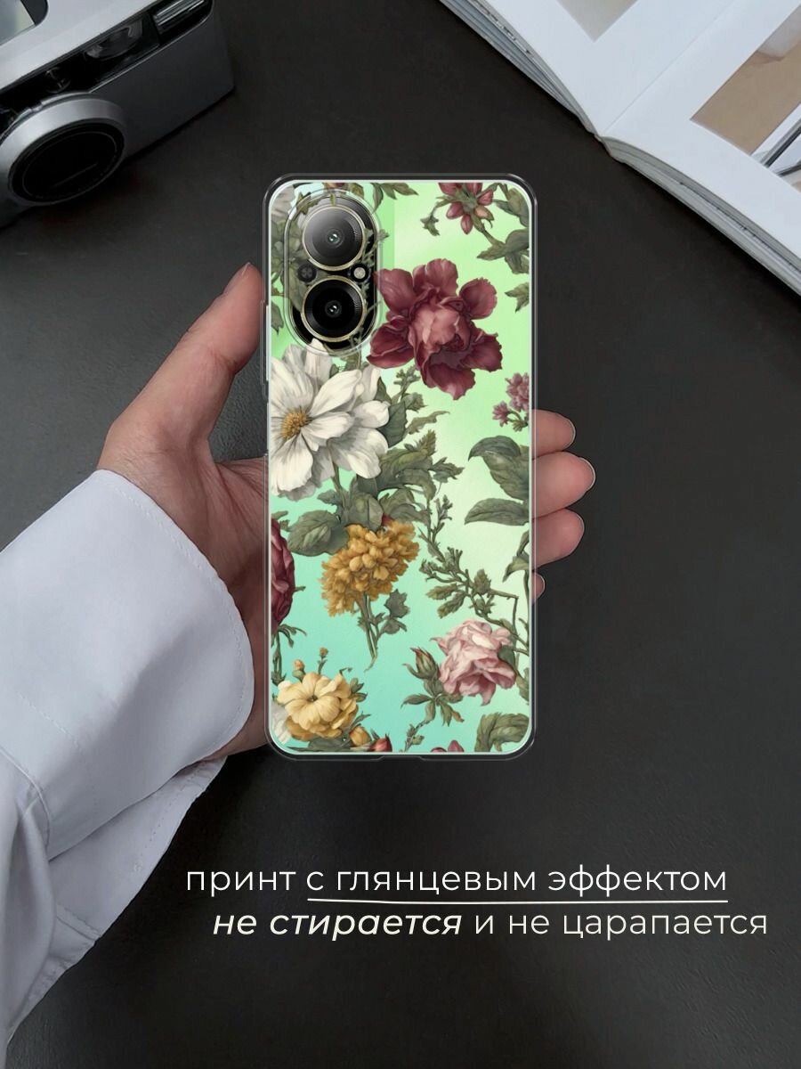 Чехол на Realme C67 4G / Реалми C67 4G с принтом Акварельные цветы 2 — фото 1