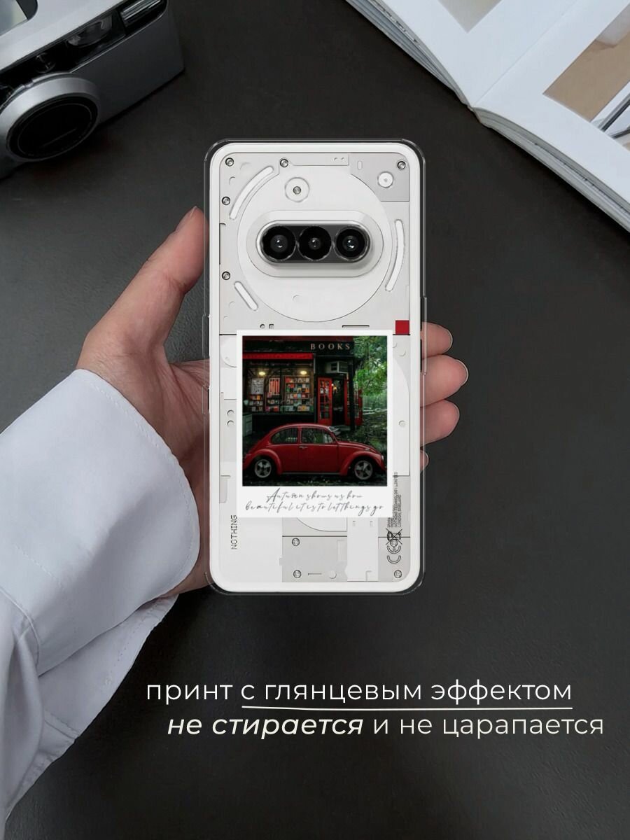 Чехол на Nothing Phone 3a / Нотинг Фон 3а с принтом Осенний палароид красный — фото 1