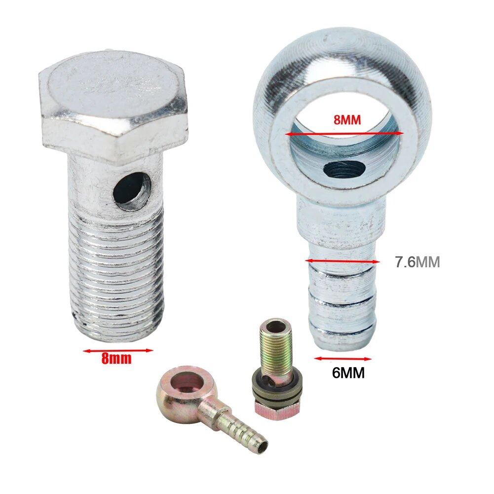 Установка для масляного радиатора мотоцикла, штуцер М12 х1, 25 мм, Шариковая головка M8, адаптер для монтажа на входное отверстие для масляного радиатора двигателя, 1 комплект 8mm