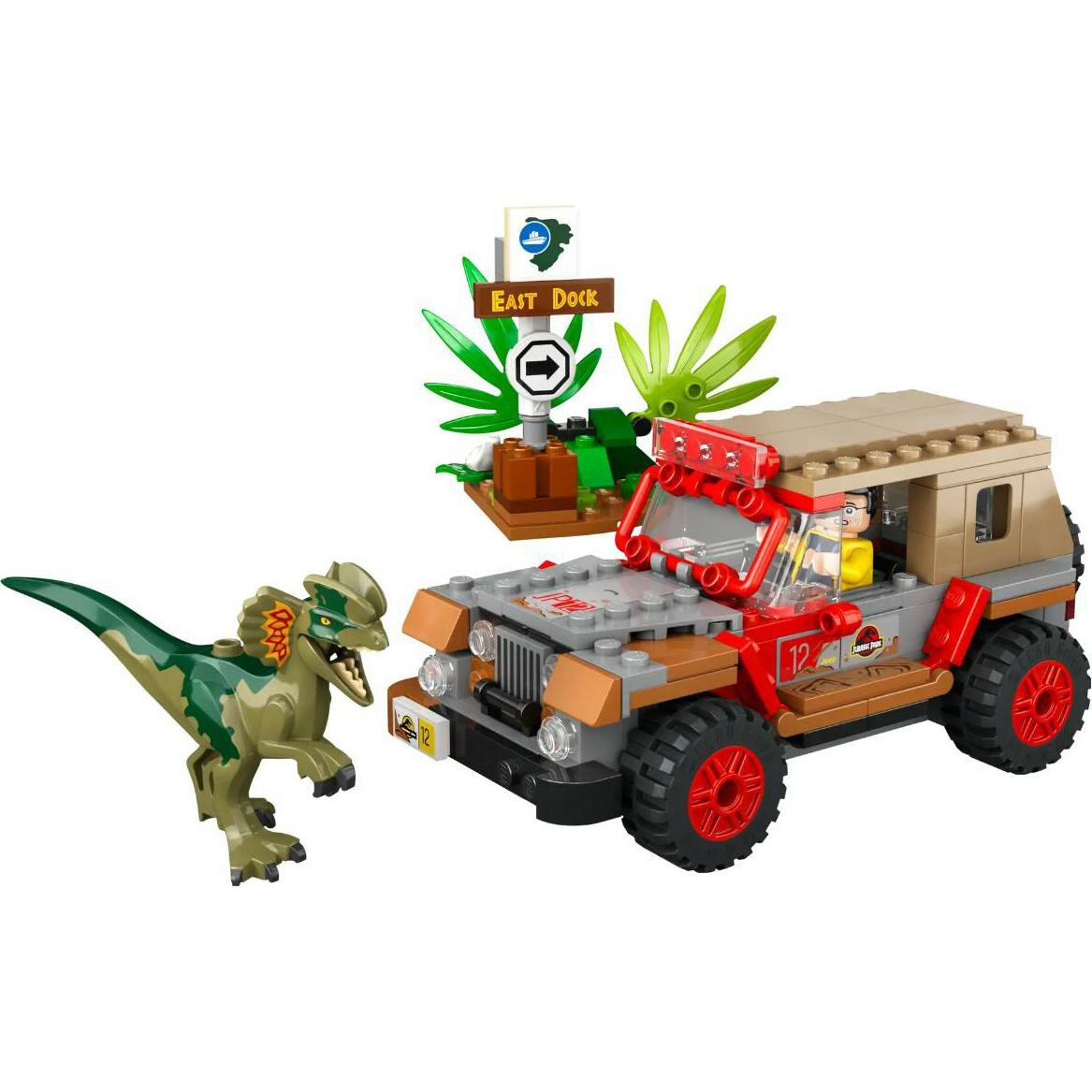 Пластиковые строительные блоки унисекс LEGO Jurassic World Засада дилофозавра 76958, 211 деталей