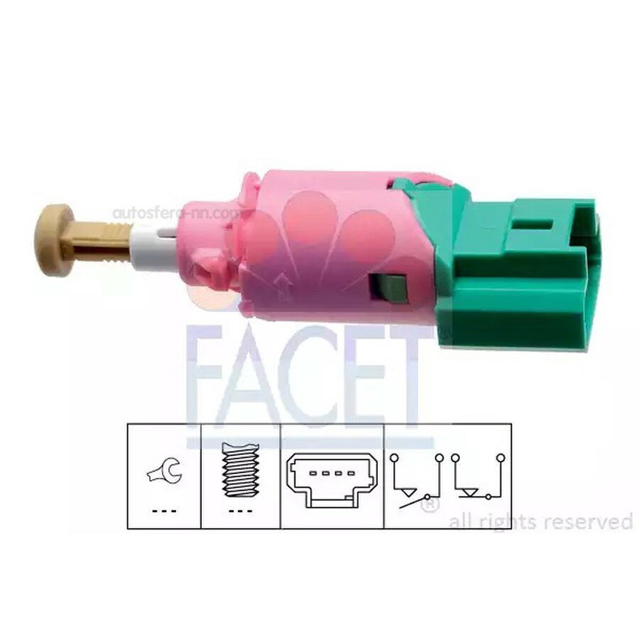 FACET 71235 Датчик стоп-сигнала RENAULT LAGUNA III 2.0 dCi (BT07, BT0J, BT14, BT1A, BT1S) 10/07-12/15