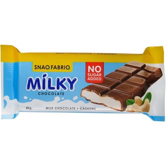 Шоколадный батончик Snaq Fabriq Milky Молочный шоколад с молочно-ореховой пастой 55 г