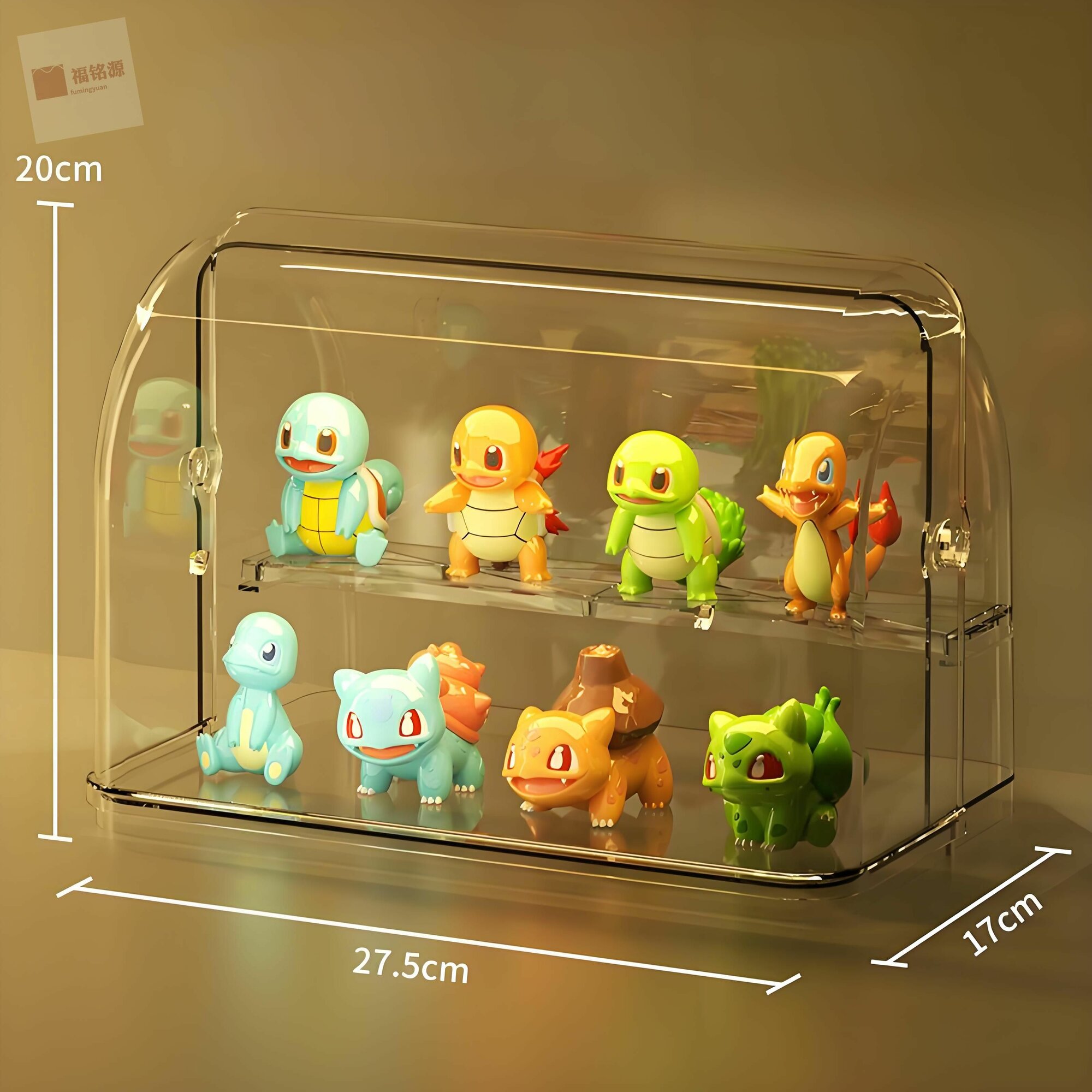 Акриловая шкатулка, коробочка для модели, витрина для кукол, откидная крышка, 27,5х20х17,5 см.