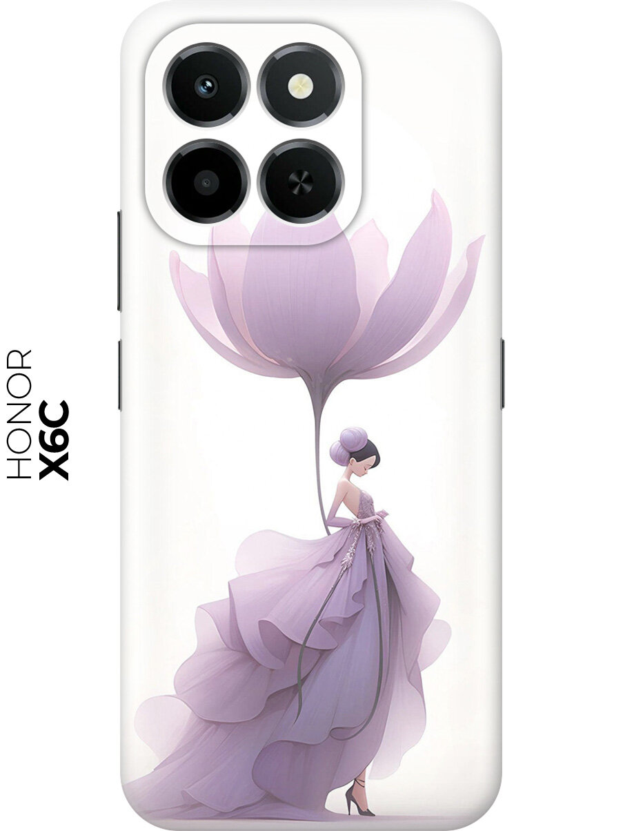 Силиконовый чехол на Honor X6C с принтом "Цветочная девушка"
