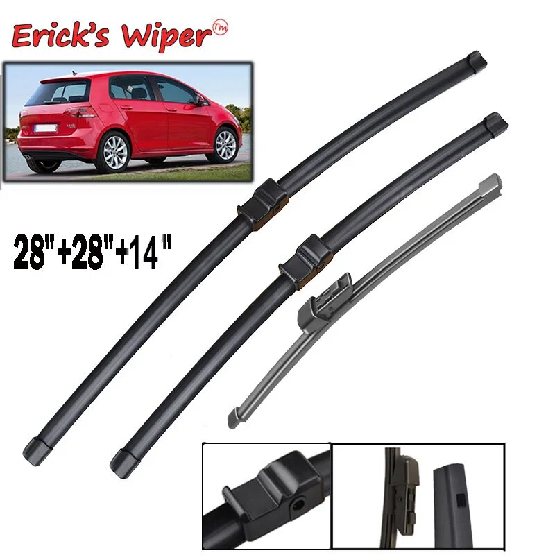 Щетки стеклоочистителя Erick's для VW Golf Plus 521 2009-2014, 28 + 28 + 14 дюймов