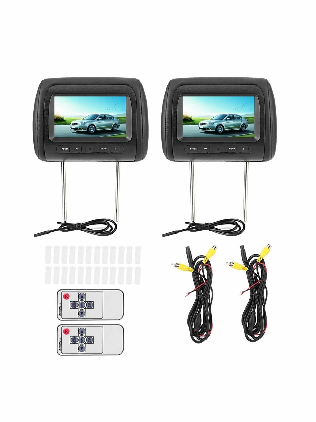 Тахографдляавтомобиля, Экранный дисплей подголовника автомобиля, спинка автомобиля, задний пятикнопочный двухканальный AV-дисплей, двойной экран подголовника