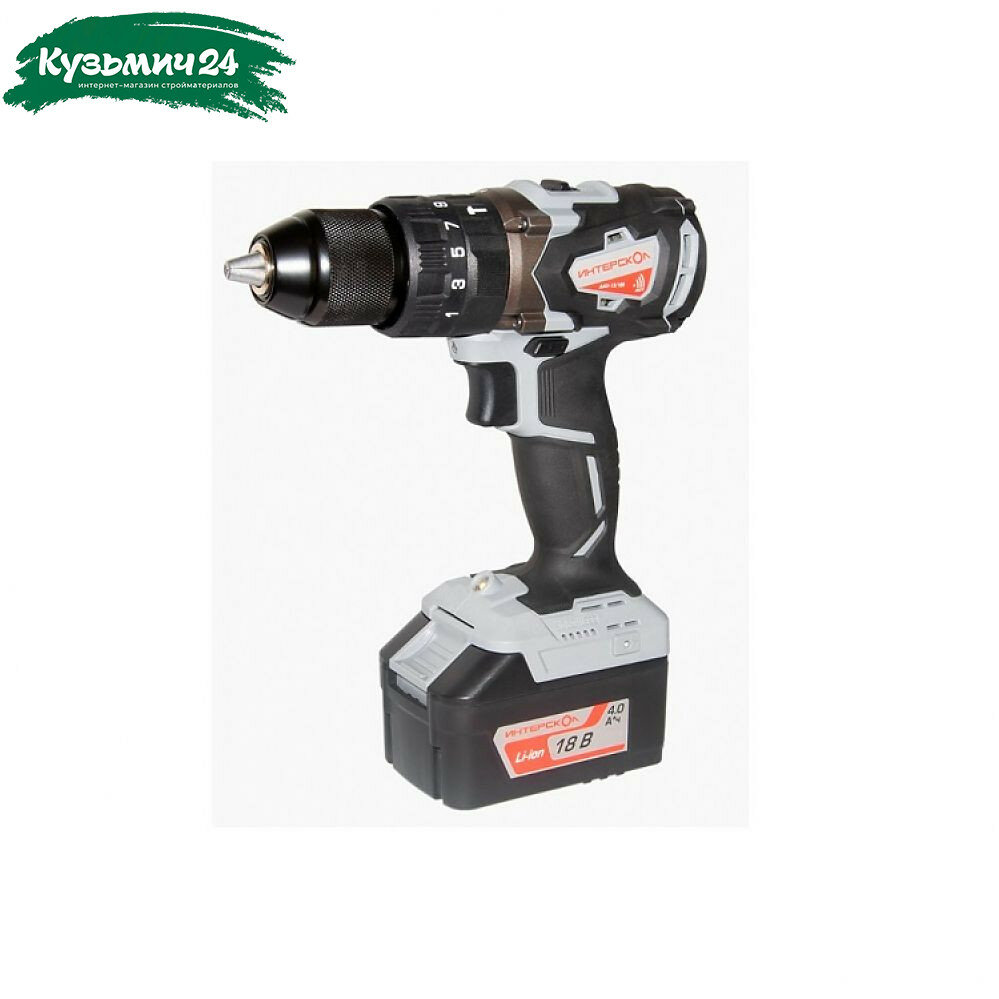 Аккумуляторный шуруповерт ИНТЕРСКОЛ ДА-13/18ВК 45Нм 18В 2акк х 2.0Ah, з. у.