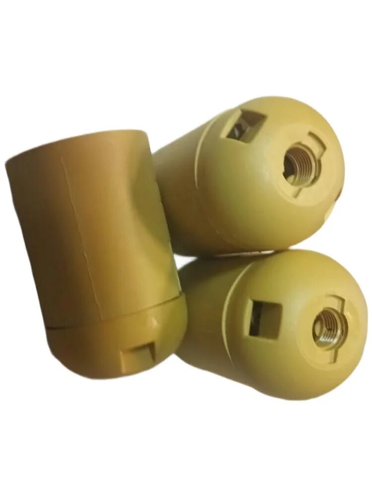 Итальянский патрон E27 T210, золотой, термопластик, безвинтовое соединение, 3шт