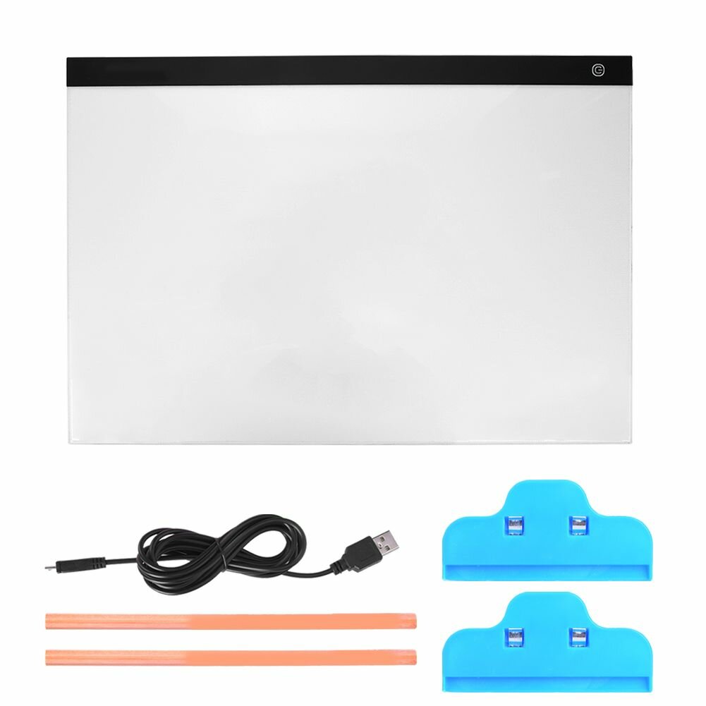 LED светящийся планшет для рисования A2 с 3 уровнями яркости, 2500lx, акрил, черно-белый, водонепроницаемый IP65