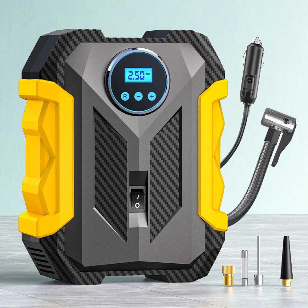 Портативный автомобильный компрессор с цифровым дисплеем Digital air pump