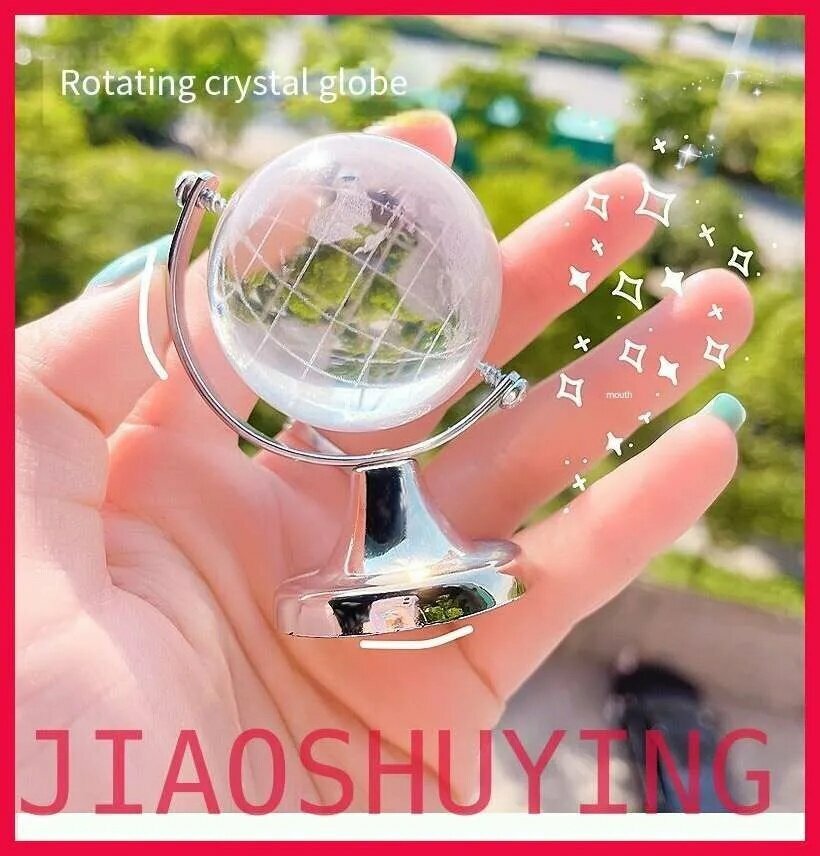 Хрустальный глобус с прозрачной резьбой для украшения стола, стильный подарок и фото реквизит, миниатюрный декор для интерьера