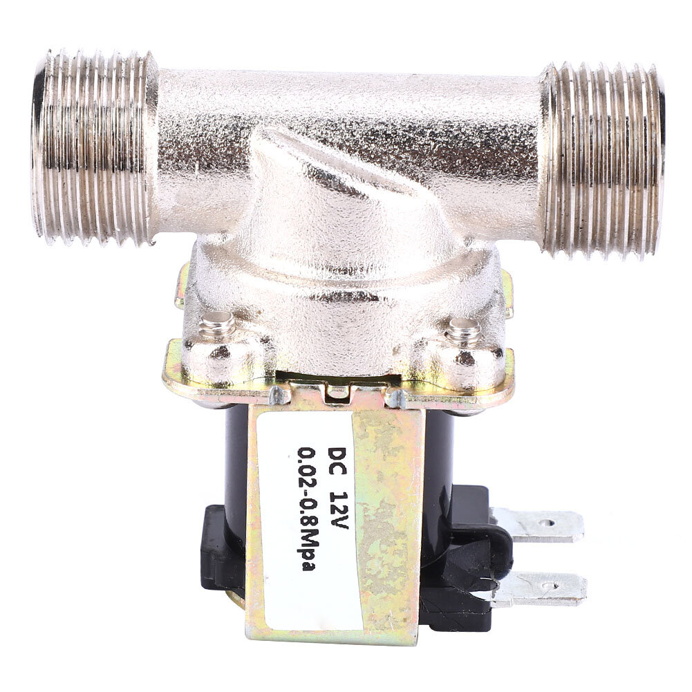 Электромагнитный клапан DC12V G1/2 NC из латуни, нормально закрытый, для впуска воды
