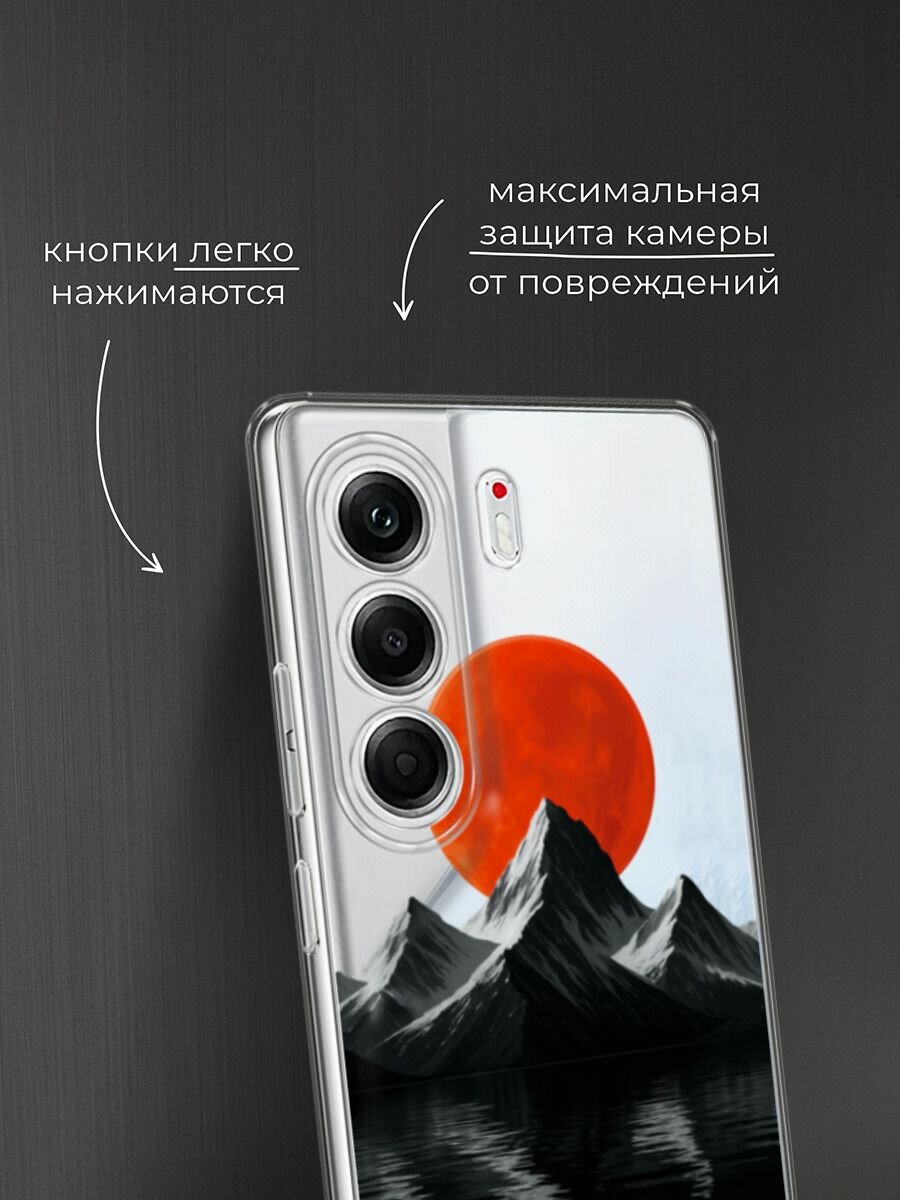 Силиконовый чехол на Tecno Camon 40 Pro 5G / Текно Камон 40 Про 5G с принтом Черная гора 3 — фото 1