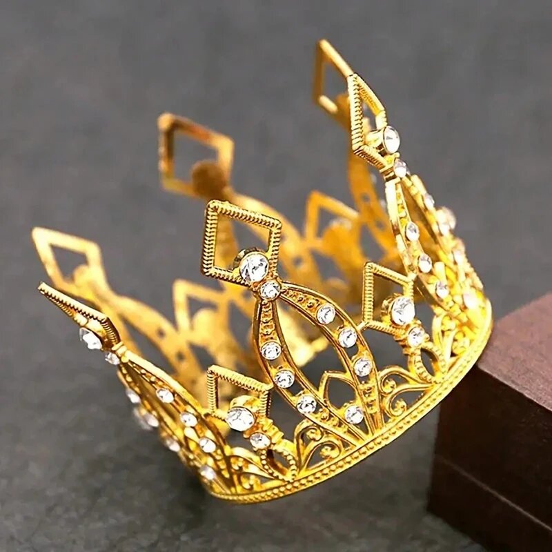 Золотая корона для торта, Metal color: Golden