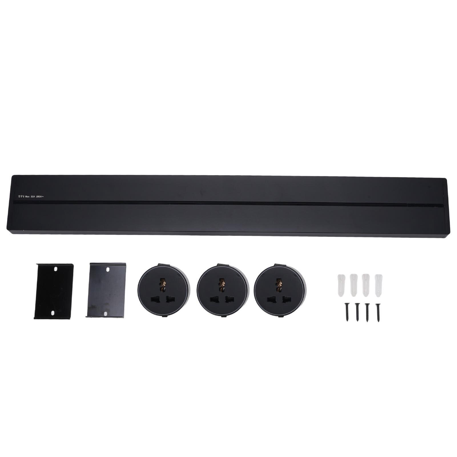 Комплект розеток на направляющей 600 мм, 32 А, 8000 Вт, и 3 подвижные розетки, настенный удлинитель для гостиной, спальни, кухни, универсальные розетки.