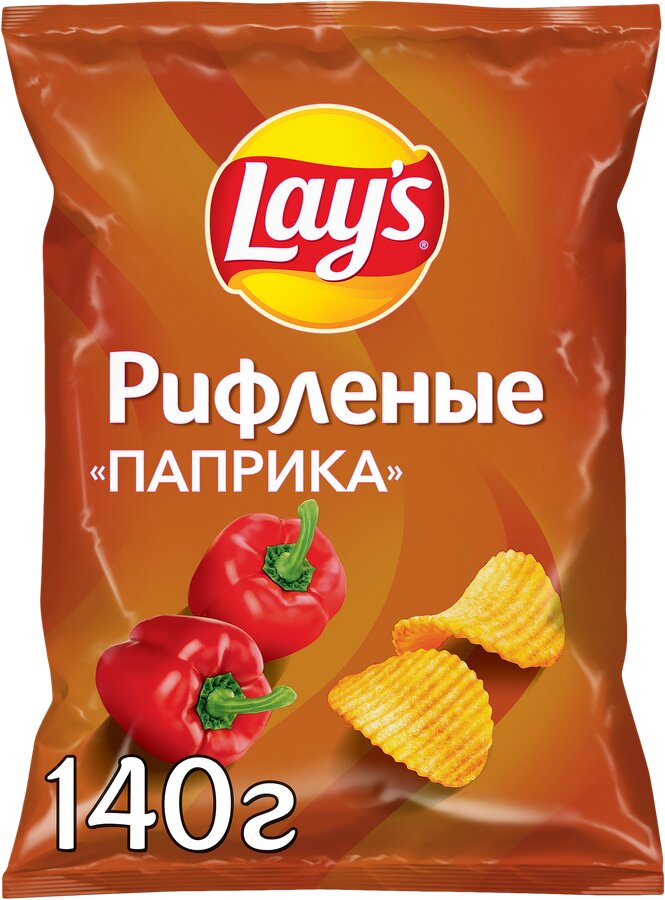 Чипсы картофельные LAY'S Рифленые Паприка, 140г