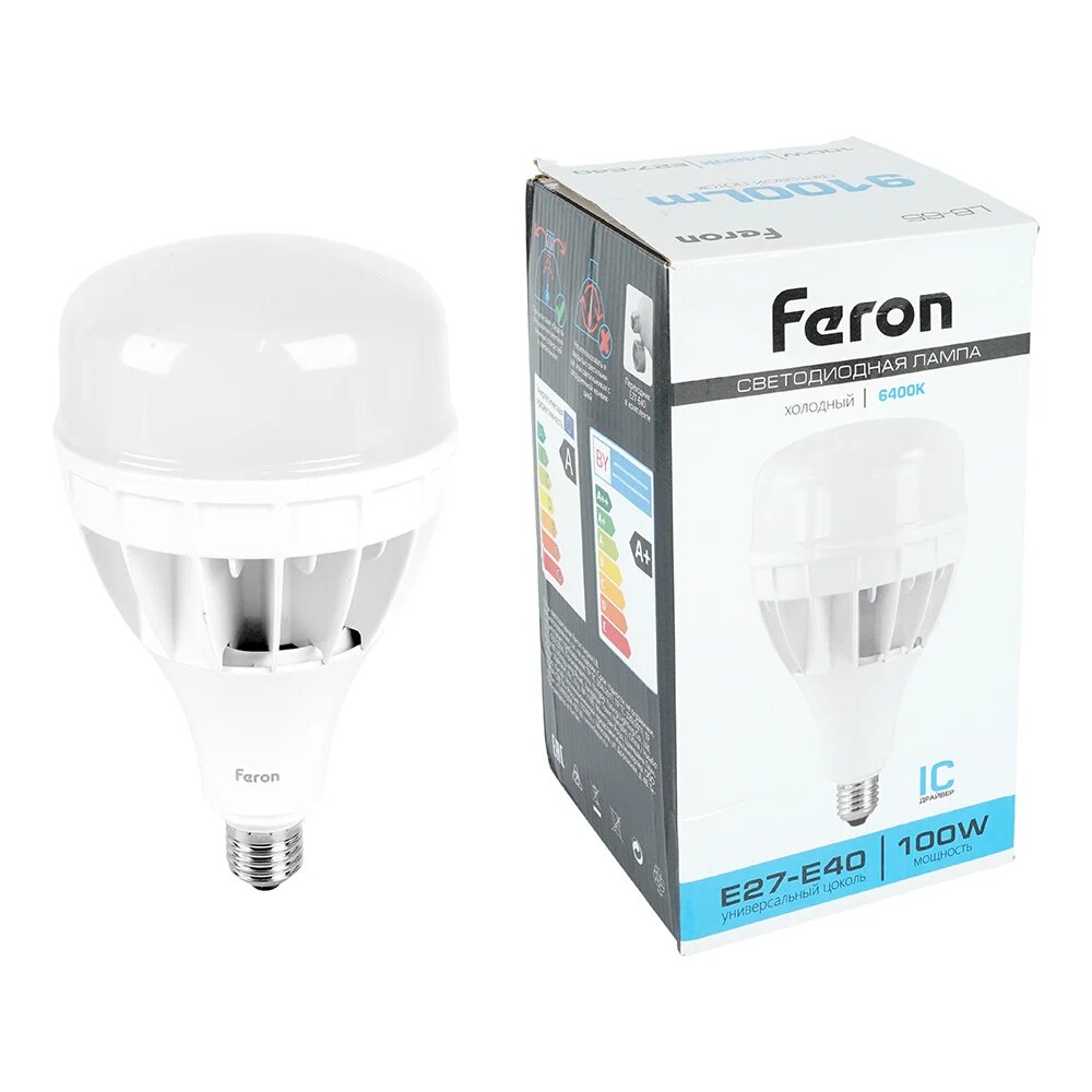 Лампа Feron LB-65, 100Вт, E40, 6400К, матовая, для производственных помещений