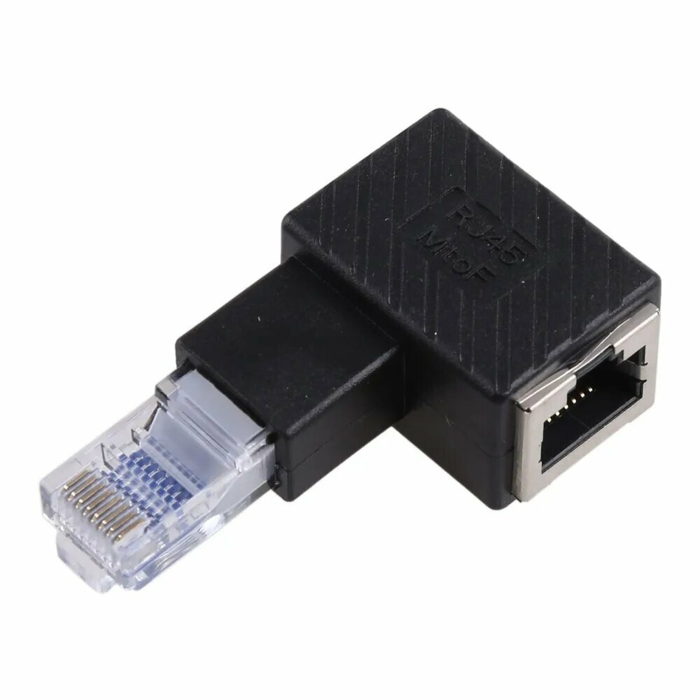 90-градусный сетевой адаптер Rj45 Ethernet для разъемов LAN 8P8C Crystal Network Extender