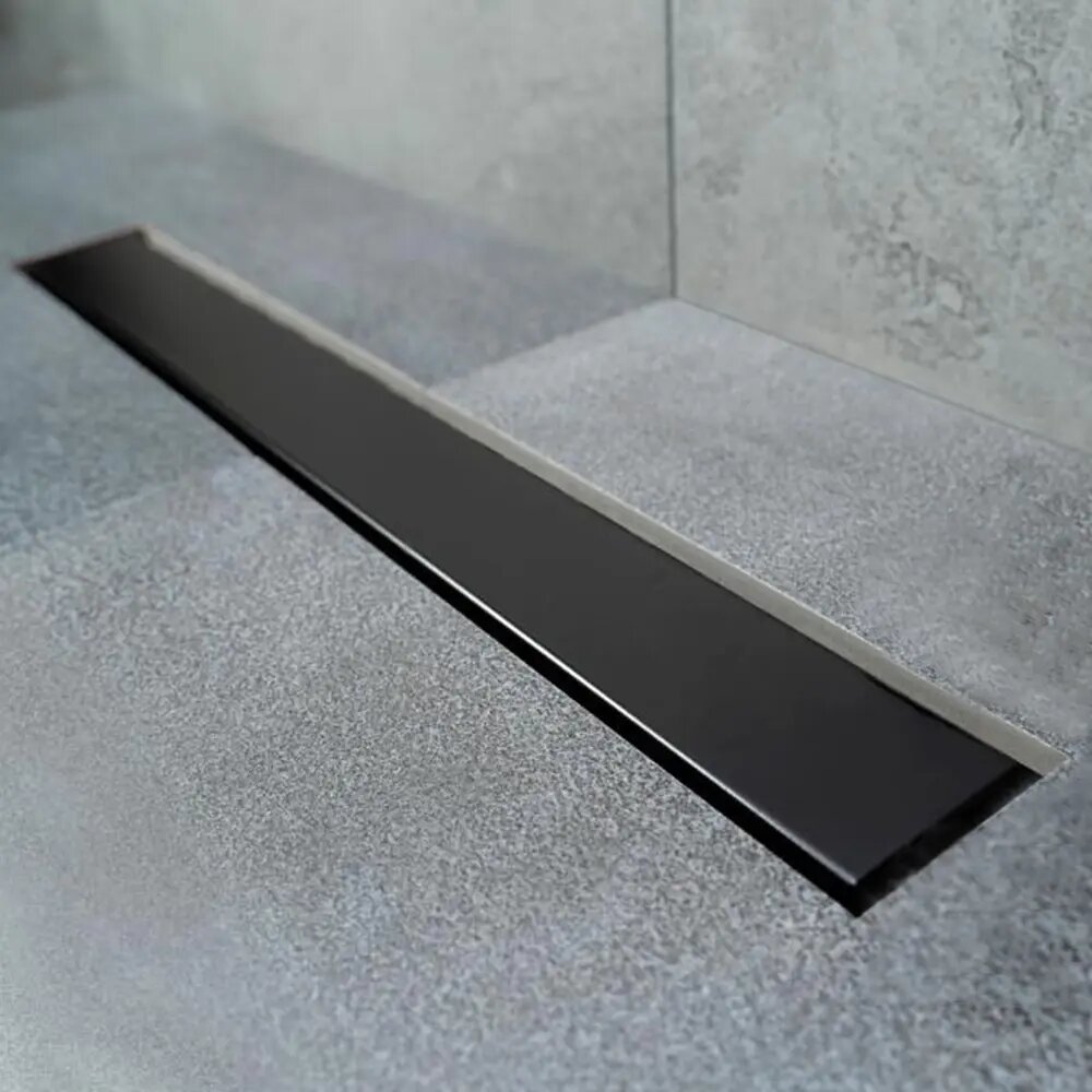 Душевой лоток Bettoserb Frameless Line Black Matte 95 13701323 с решеткой цвет Черный матовый под плитку