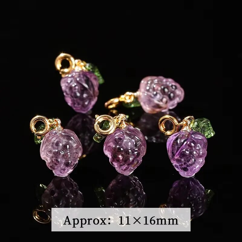 Кулон из аметиста в форме розы, медная пряжка Фиолетовый, Amethyst Grape