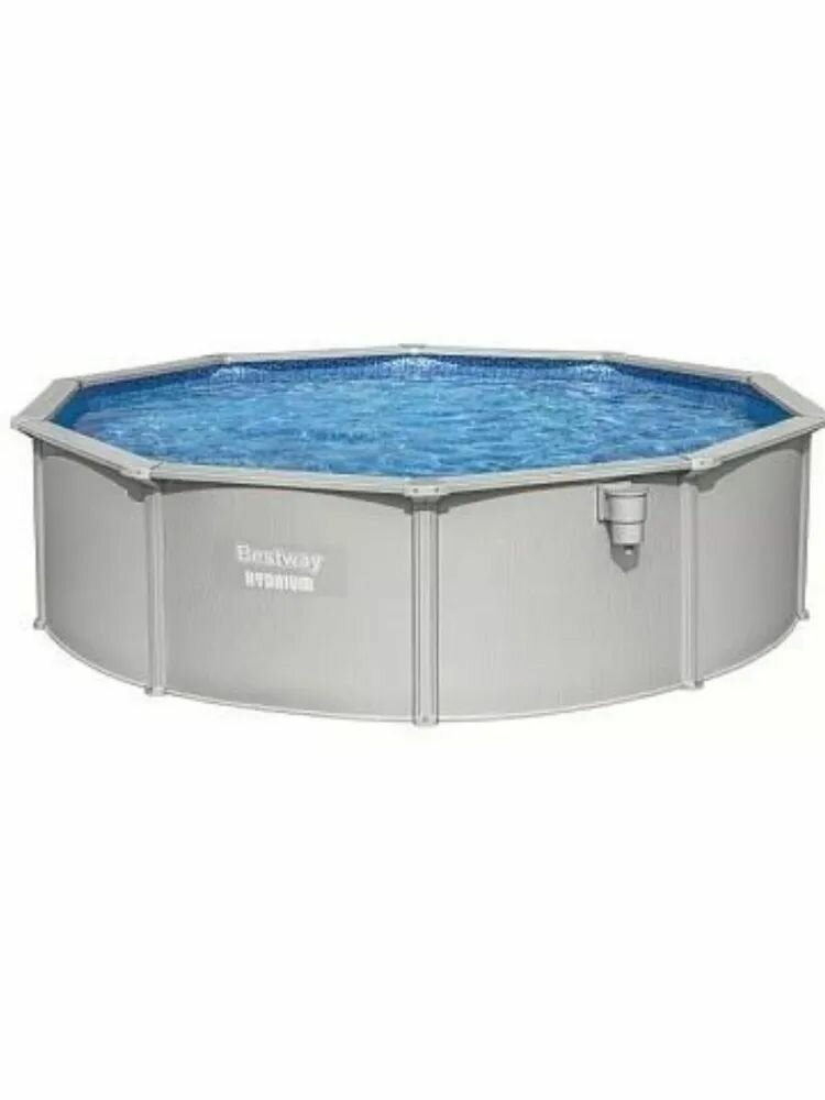 Бассейн со стальными стенками 460х120см BestWay 56384, круглый, серый