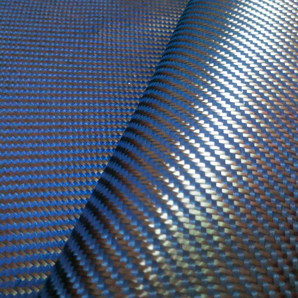 Углеродная ткань 3K синяя 50x100 см Blue Hybrid
