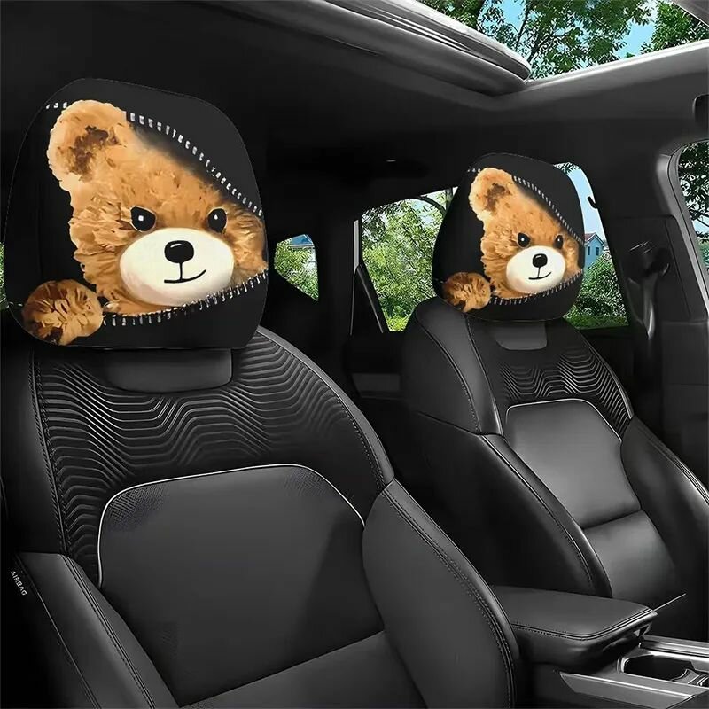 Чехол на подголовник на Салон полностью, Сиденье водительское, Искусственные материалы, 2 шт.