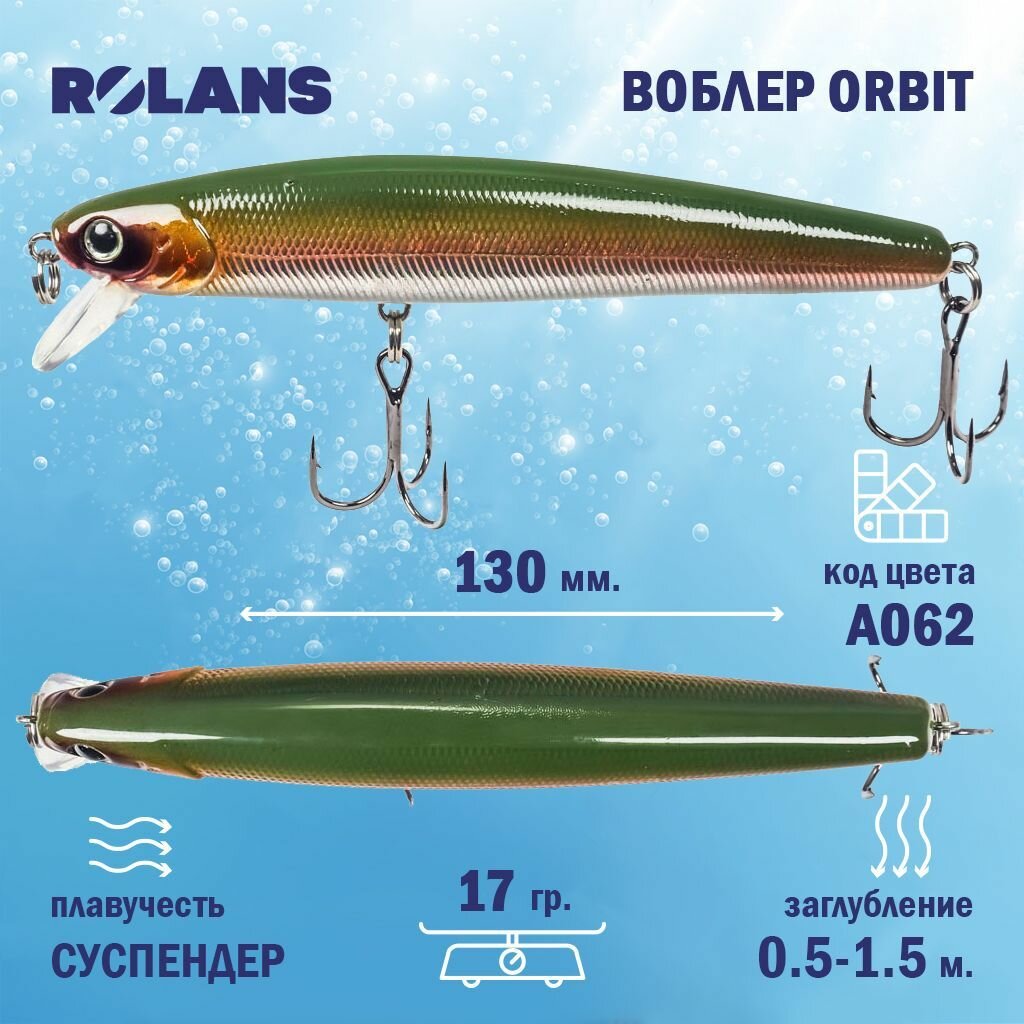Воблер Rolans ORBIT 130 SP (Длина (мм) 130; Вес (гр.) 17 / A062)