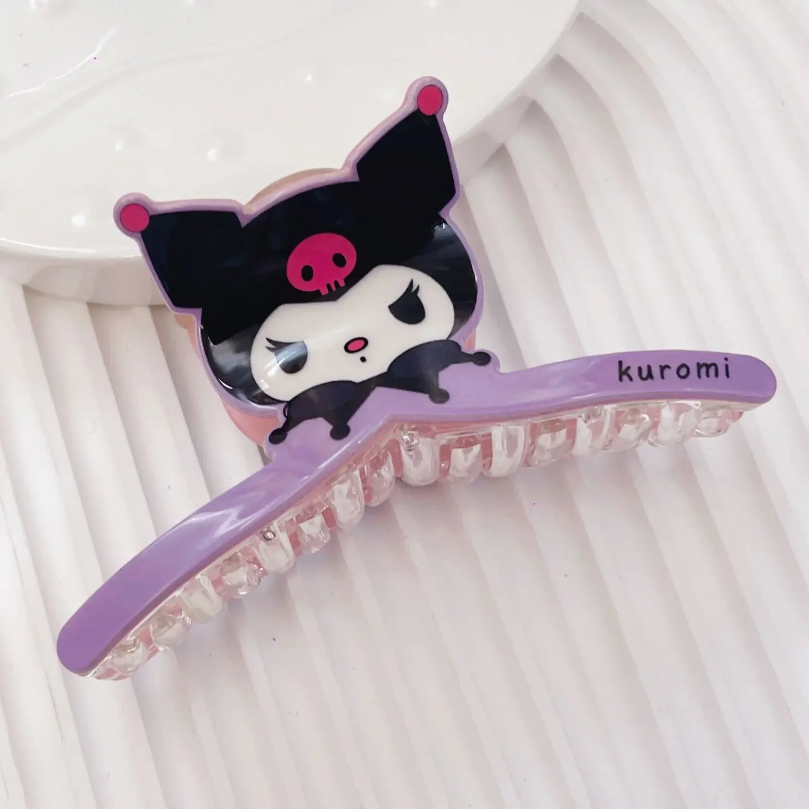 Заколка для волос MINISO Kawaii Hellokitty Kuromi Cinnamoroll серый