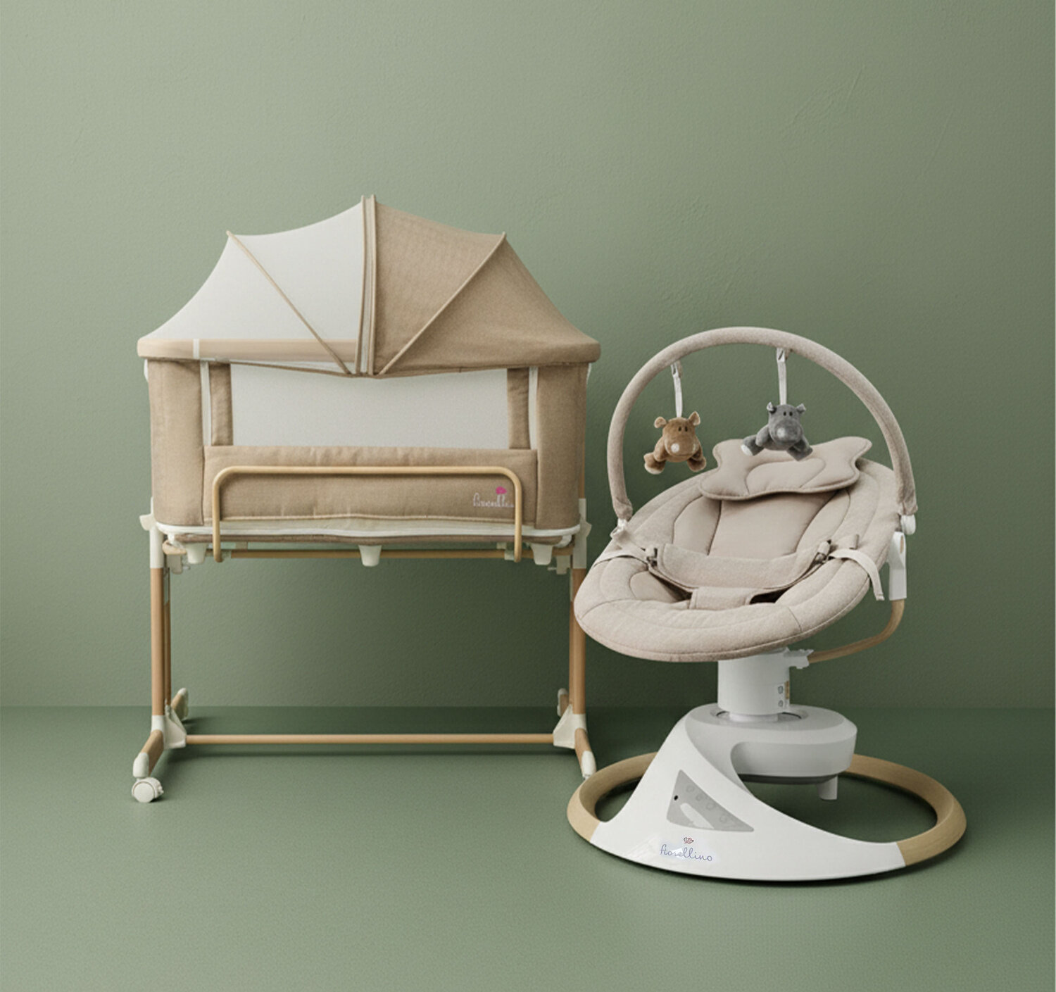 Промонабор Fiorellino: Люлька приставная beige BSB001 + Качели beige BSN003