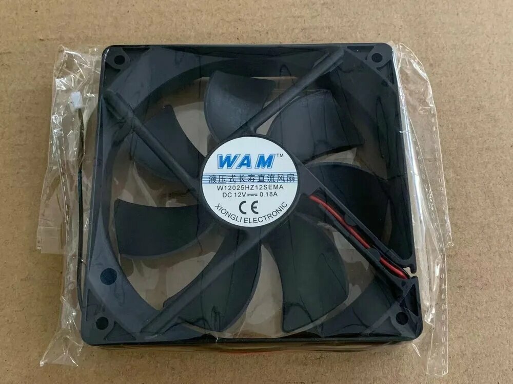 WAM W12025HZ12SEMA 12V 0.18A 12 см 2-проводной бесшумный подшипник вентиляторы -
