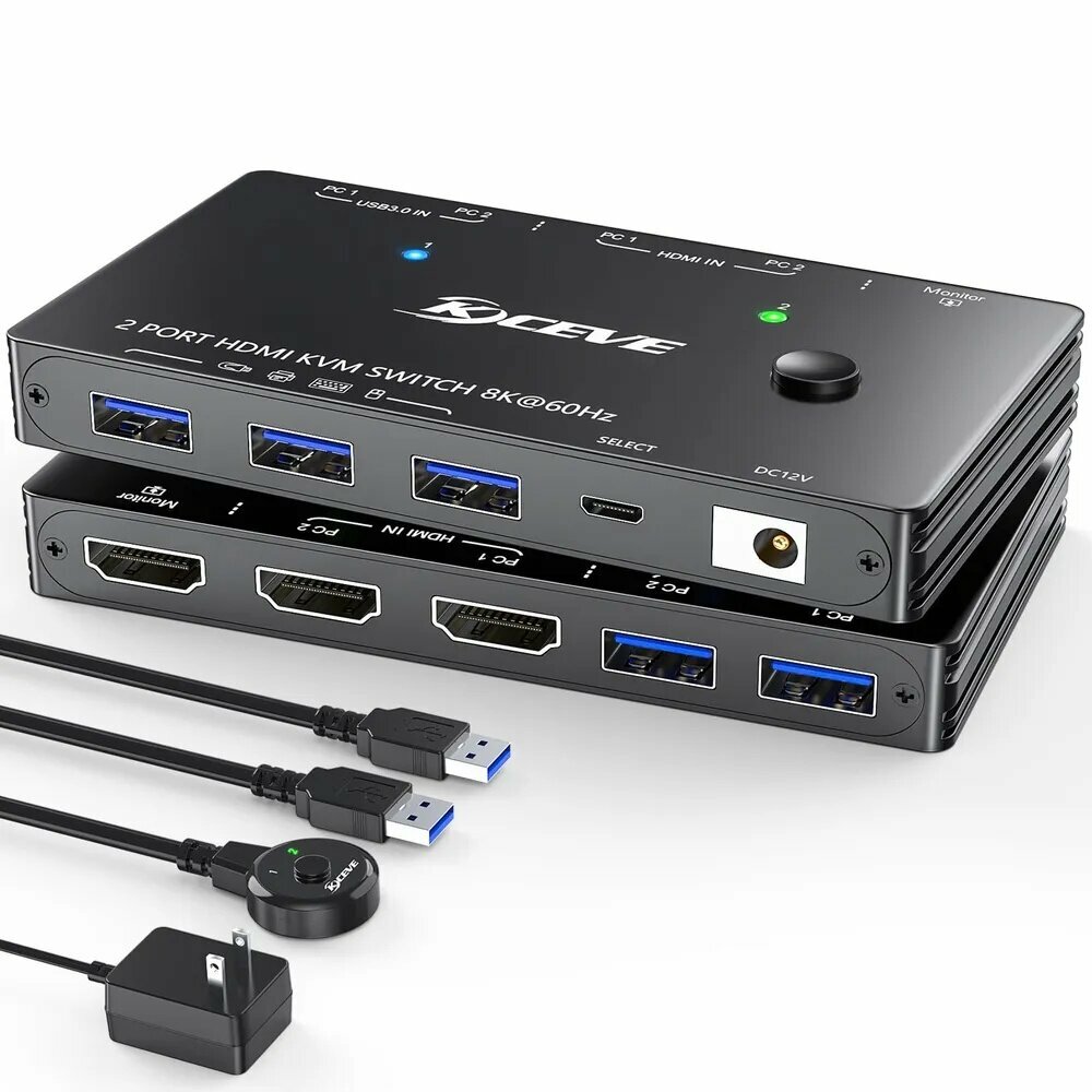 Переключатель 8K KVM HDMI 2 8K@60Hz 4K@120Hz