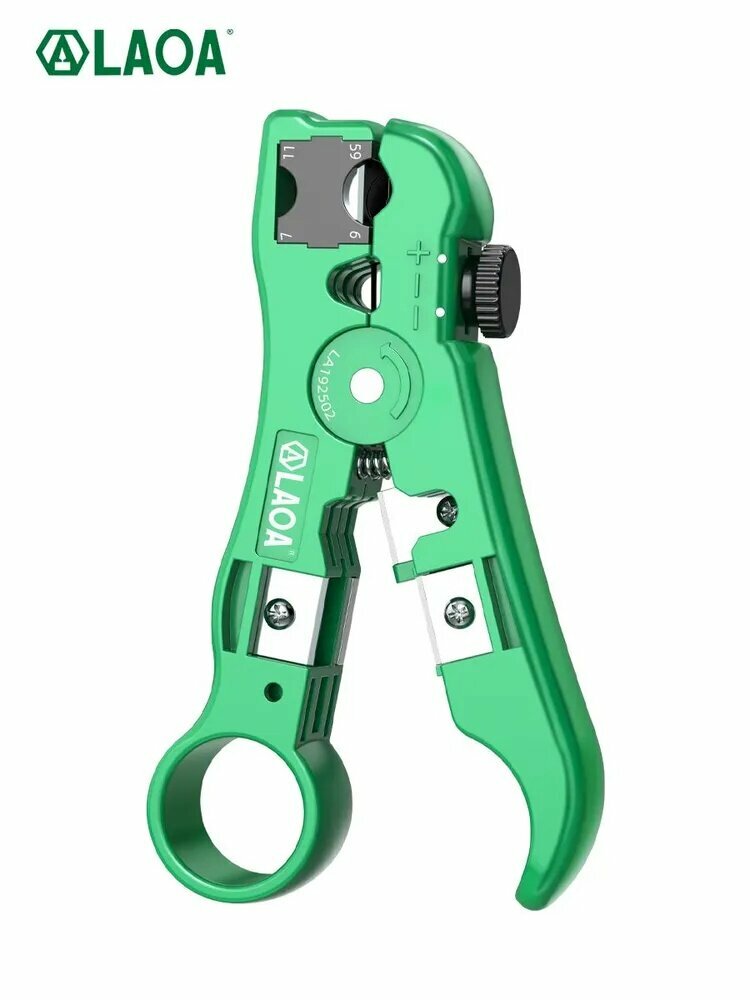 LAOA многофункциональный стриппер(3.2-9.5 мм), SK5 лезвия, регулируемая глубина реза, плоские/круглые провода (2P-10P, AWG 8-22), модель LA192501