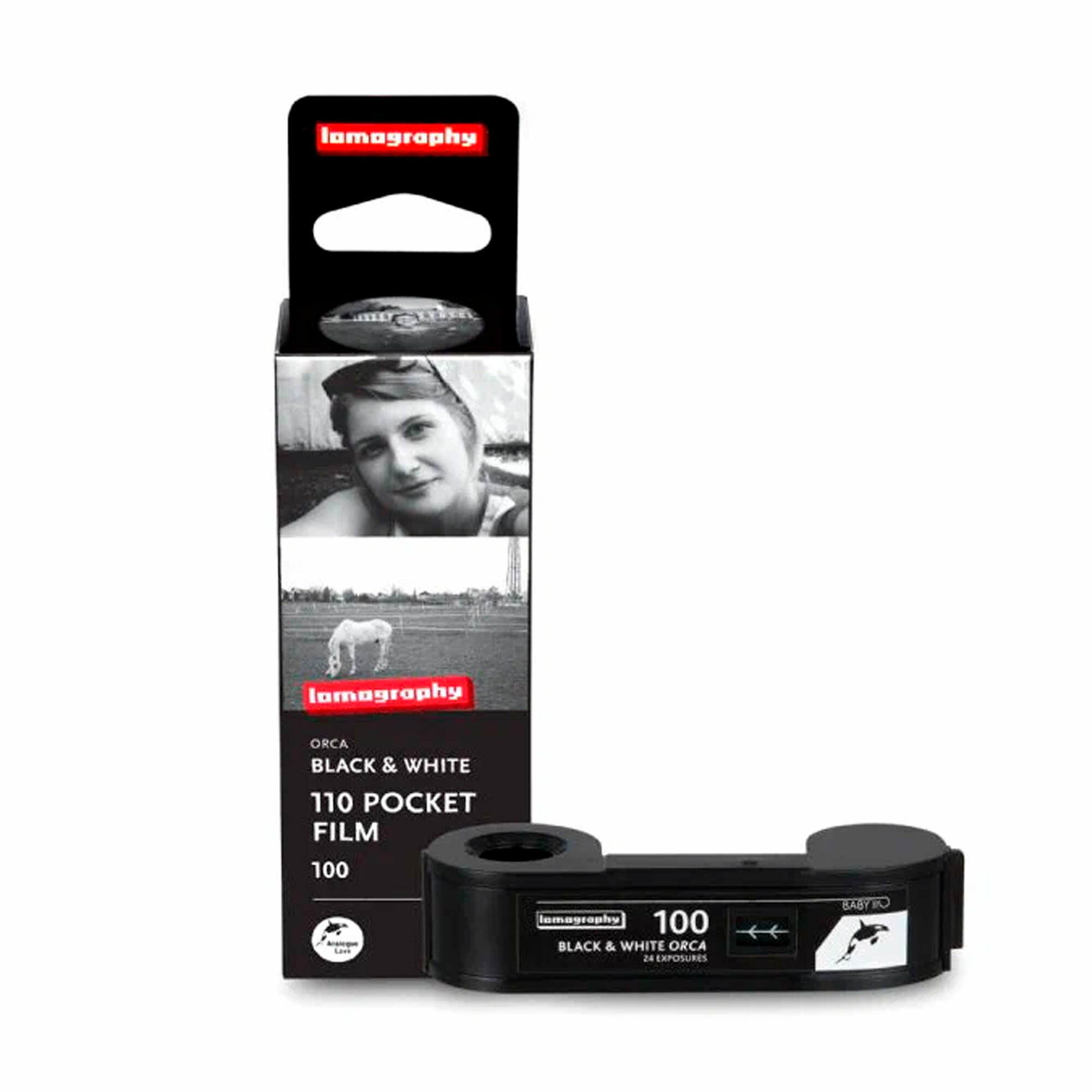 Фотопленка Lomography B&W Orca 110, черно-белая, негативная,24 кадра, ISO 100