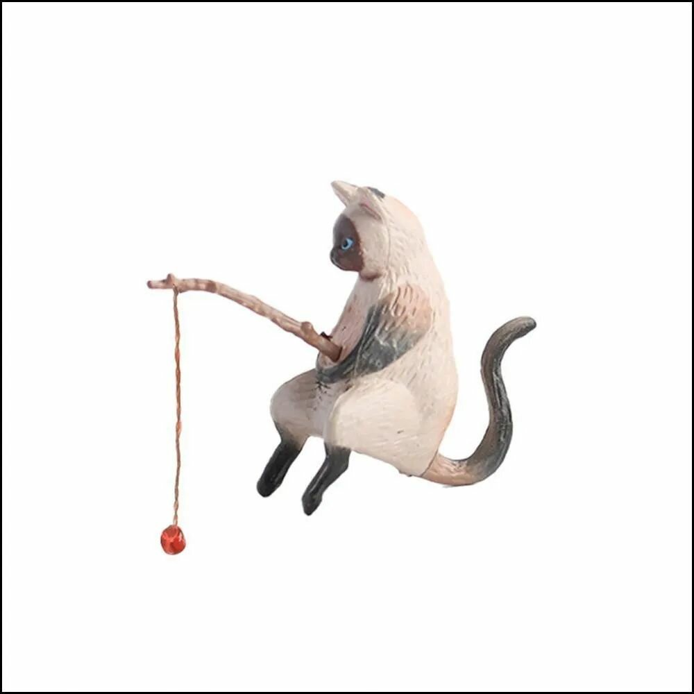 Эксклюзивный подвесной декор для ландшафта дома и аквариума в виде кошки на рыбалке