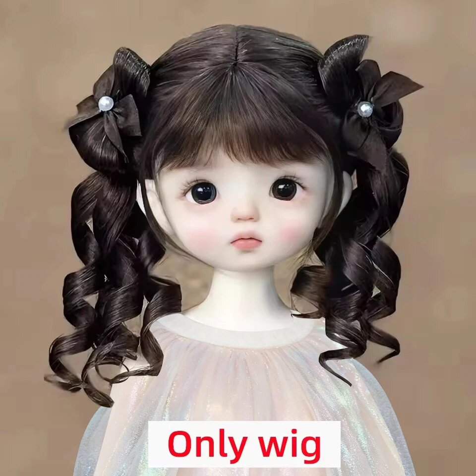 Парик для куклы, черный, only wig-1