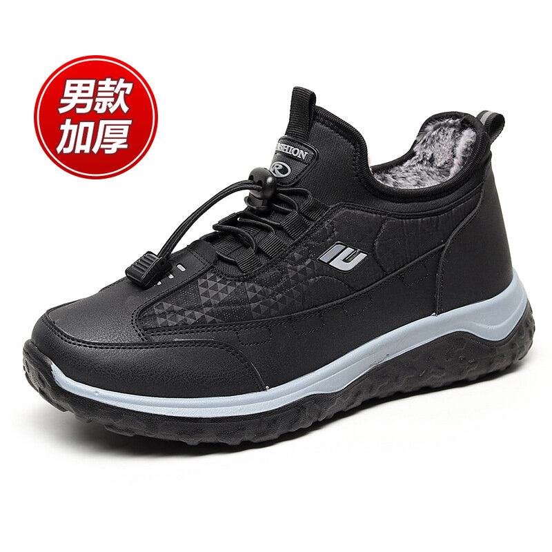 Женские зимние хлопковые туфли для людей среднего и пожилого возраста, утепленные и на флисовой подкладке, теплые, старинные пекинские тканевые туфли, нескользящие хлопковые сапоги, обувь для ходьбы.