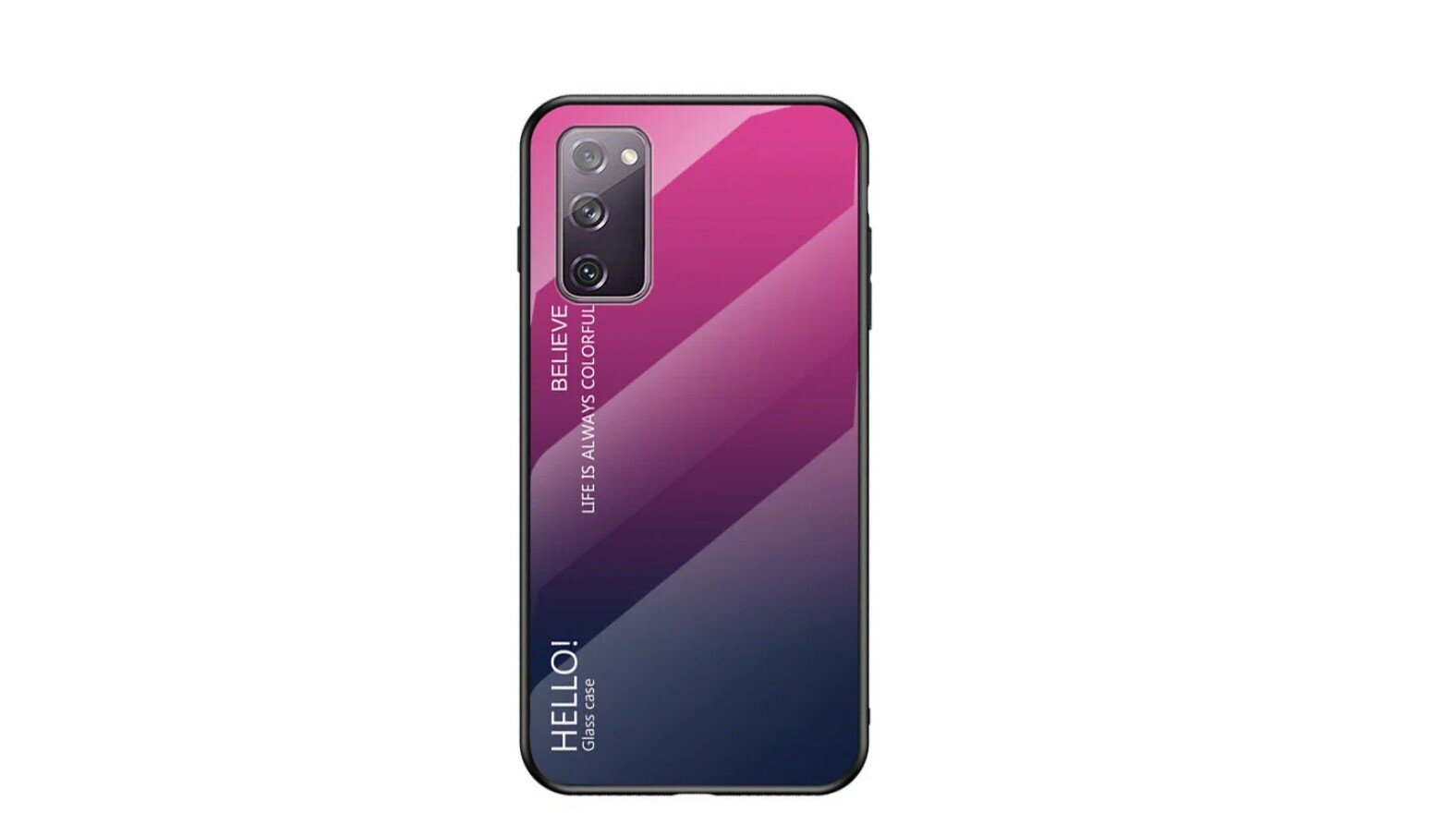 Чехол-бампер MyPads для Samsung Galaxy S21 Ultra стеклянный с эффектом градиент фиолетовый