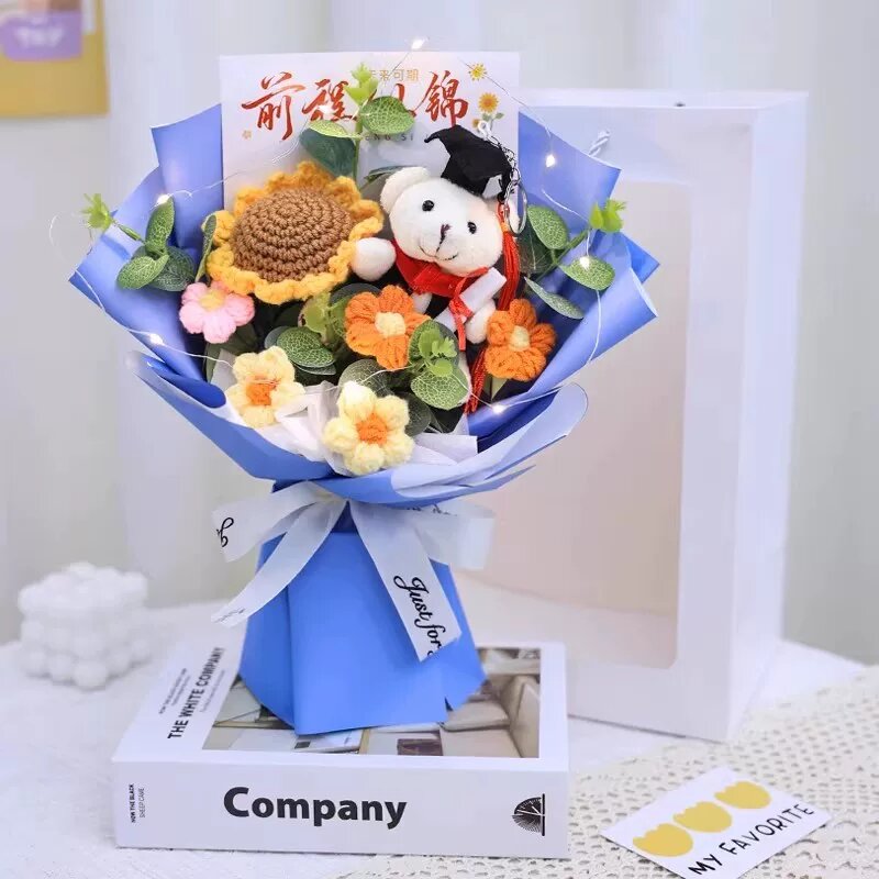 Подарочный букет к окончанию начальной школы и детского сада для девочек, мальчиков и детей, плюшевый мишка, игрушка из
