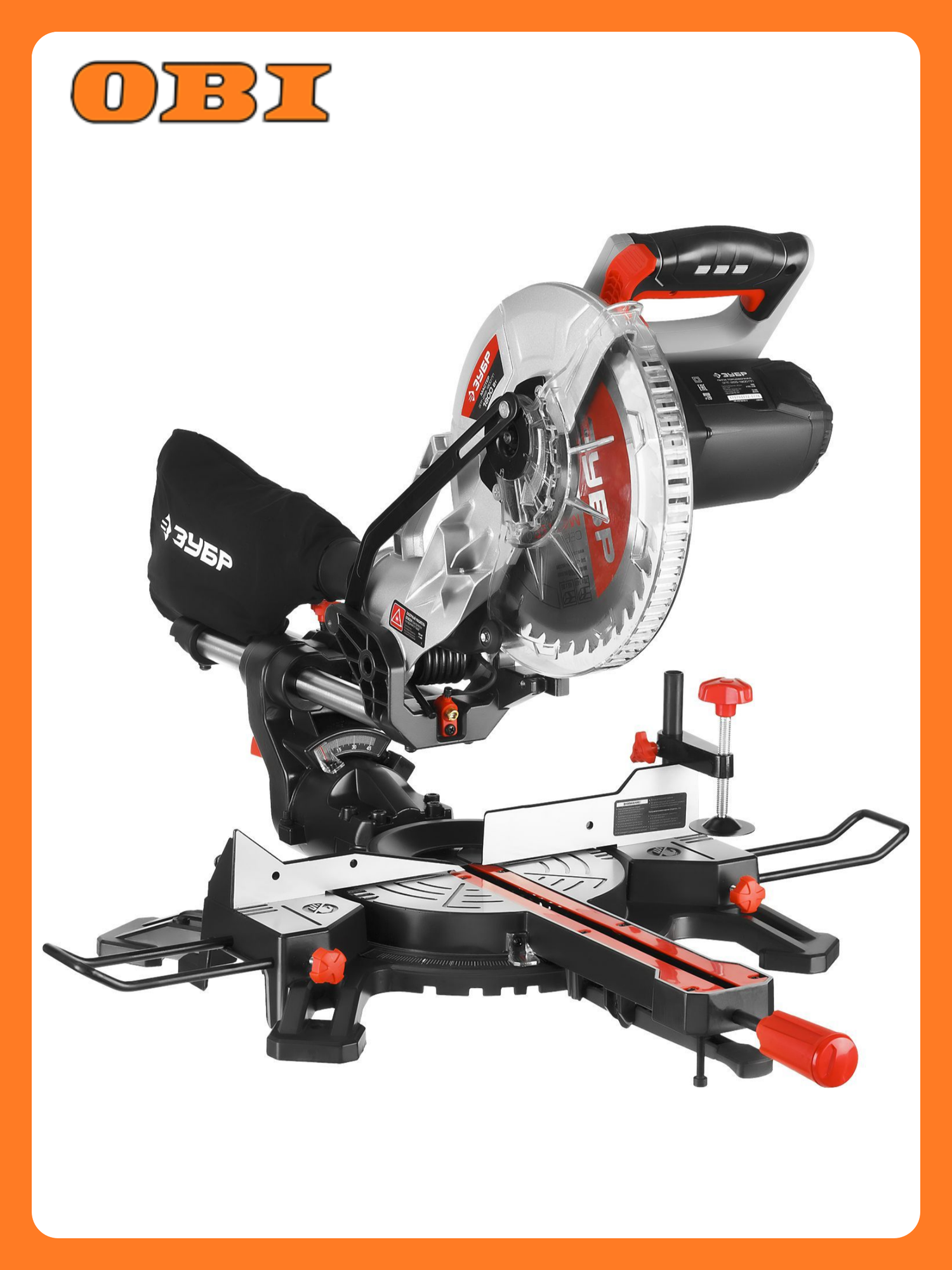 Пила торцовочная с протяжкой ЗУБР Мастер ЗПТ-255-1800 ПЛ 1800 Вт